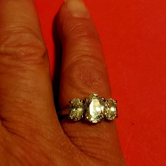 Jewelry | Vintage 925 Fas 3 Stone Lab Created Diamond Ring | Poshmark